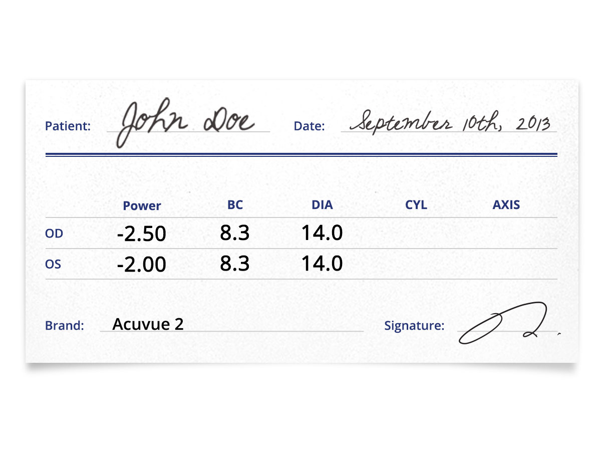 Contact Lens Prescription Visionary